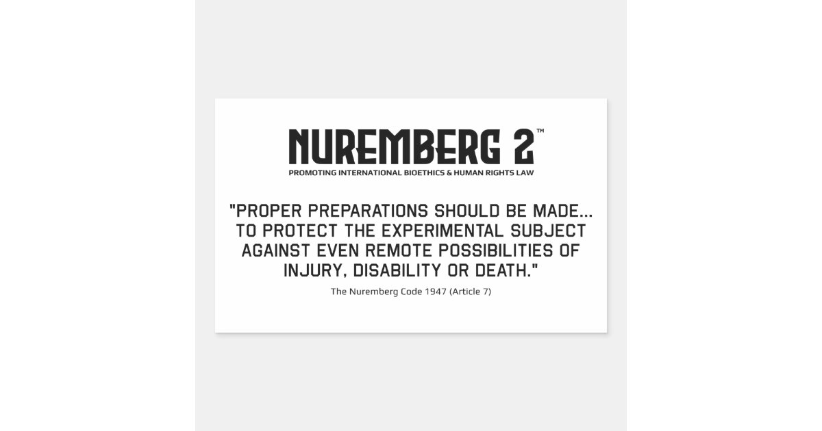 The Nuremberg Code 1947 A. 7 Rectangular Stickers | Zazzle