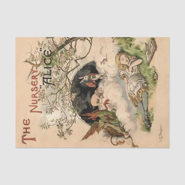 The Nursery Alice 1890 Vintage Wonderland Cover Tissue Paper | Zazzle