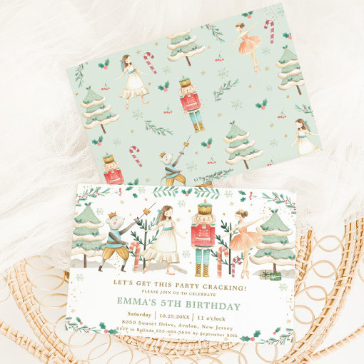 The Nutcracker Ballet Christmas Birthday Party Invitation | Zazzle