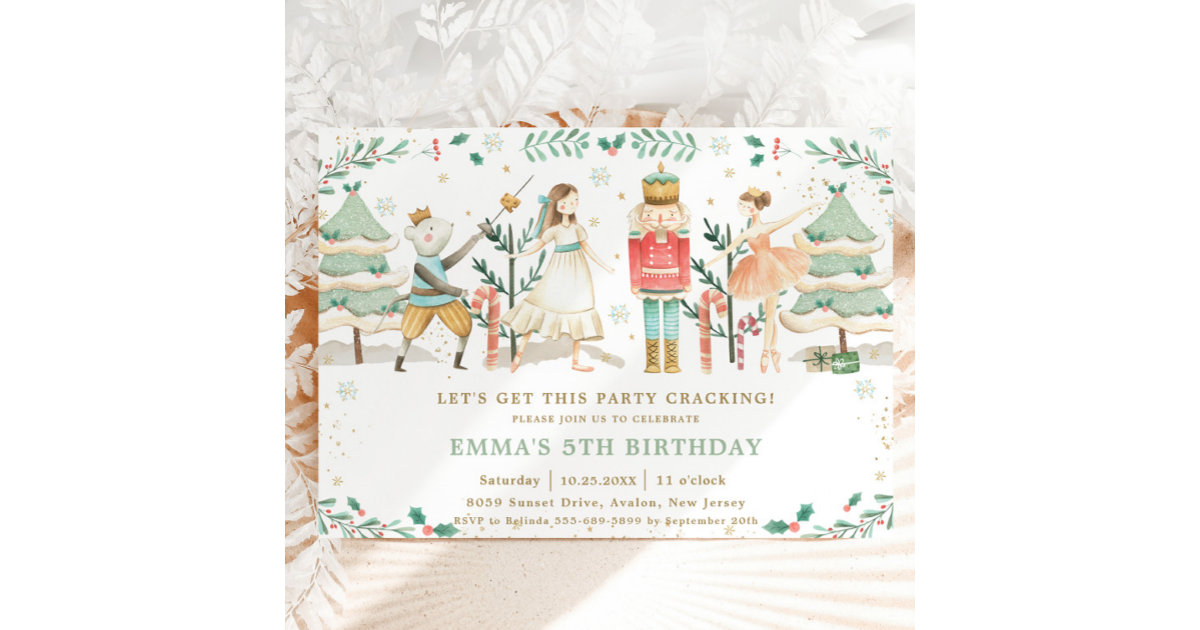The Nutcracker Ballet Christmas Birthday Party Invitation | Zazzle
