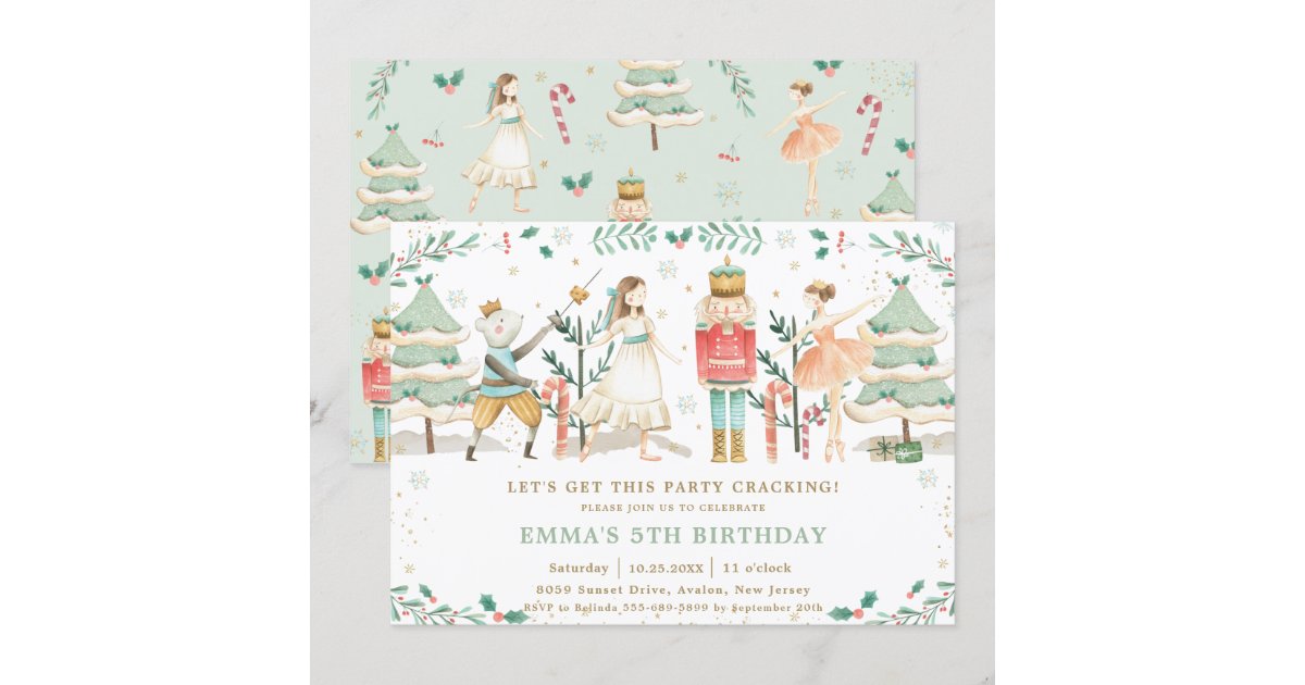 The Nutcracker Ballet Christmas Birthday Party Invitation | Zazzle
