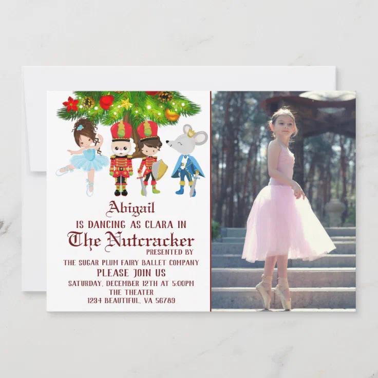 The Nutcracker Photo Ballet Dance Performance Invitation | Zazzle