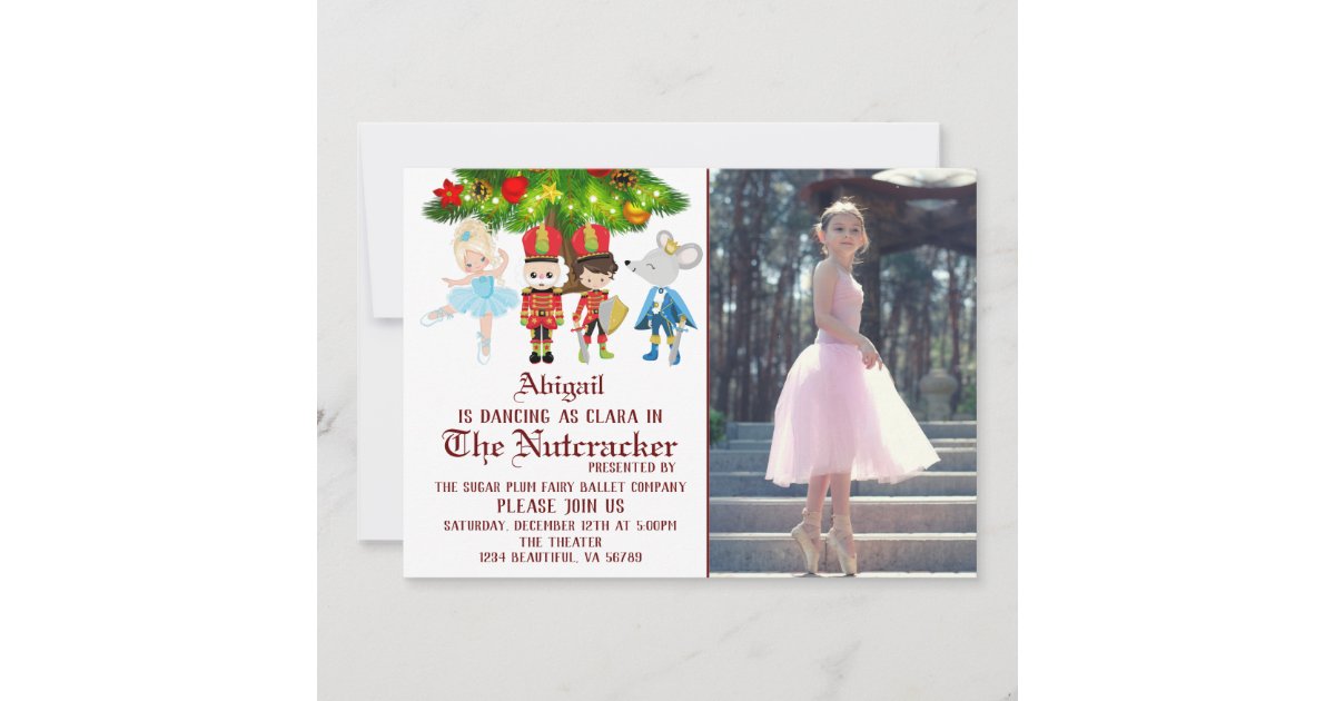 The Nutcracker Photo Ballet Dance Performance Invitation | Zazzle