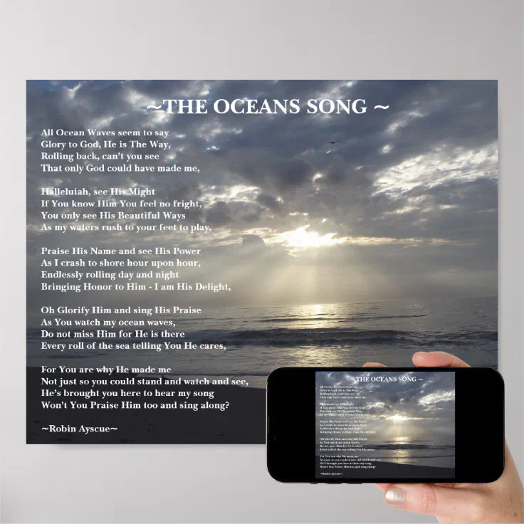 THE OCEANS SONG POEM POSTER | Zazzle