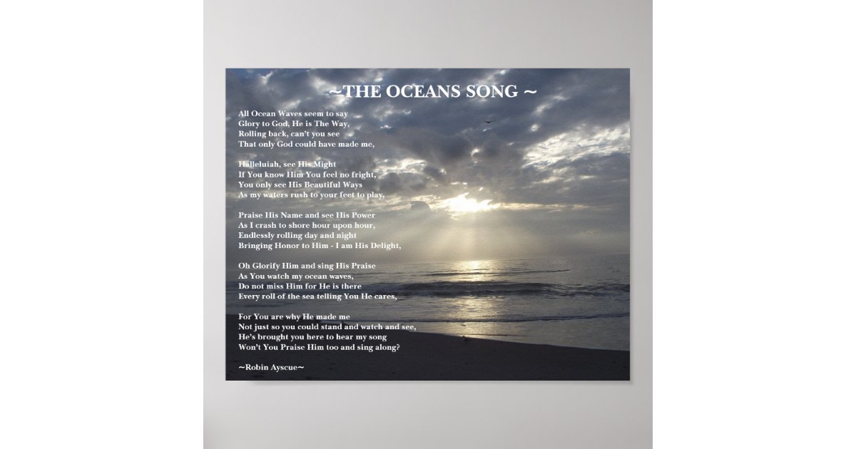 THE OCEANS SONG POEM POSTER | Zazzle