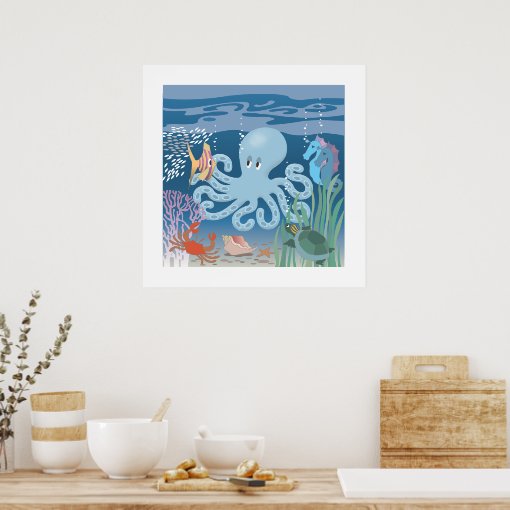 The Octopus Poster 25x25 | Zazzle