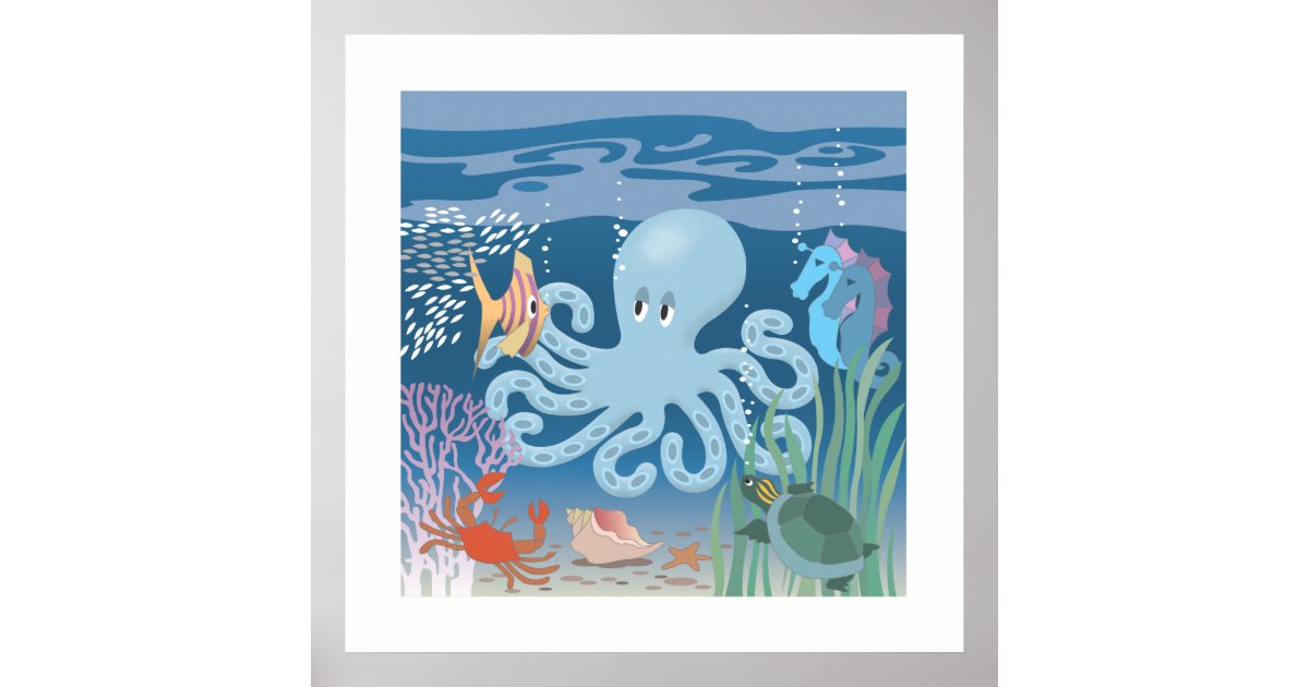 The Octopus Poster 25x25 | Zazzle