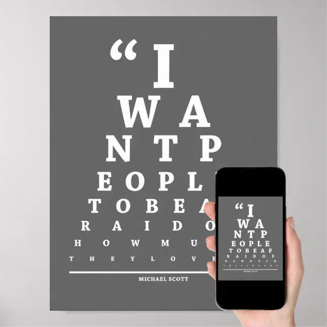 The Office, Eye Exam Chart | Zazzle