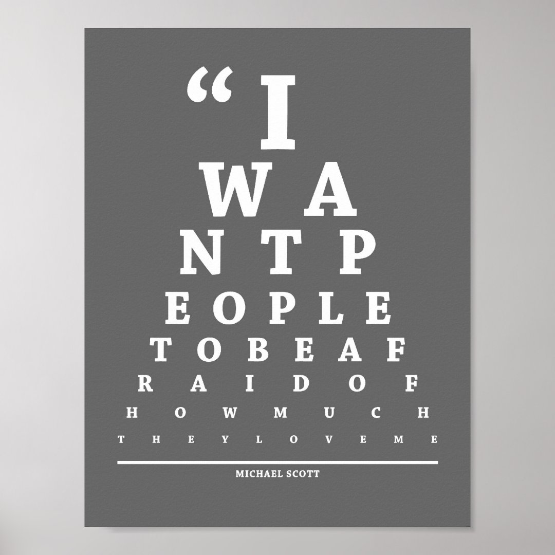 The Office, Eye Exam Chart | Zazzle