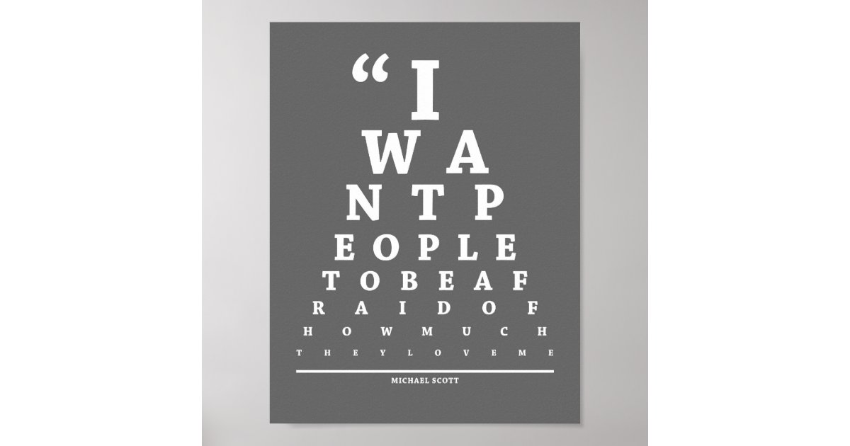 The Office, Eye Exam Chart | Zazzle