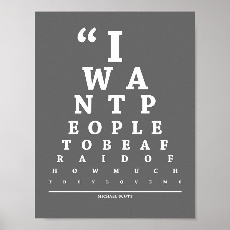 The Office, Eye Exam Chart | Zazzle