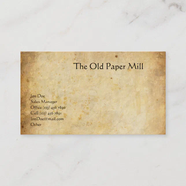 The Old Paper Mill Business Card | Zazzle