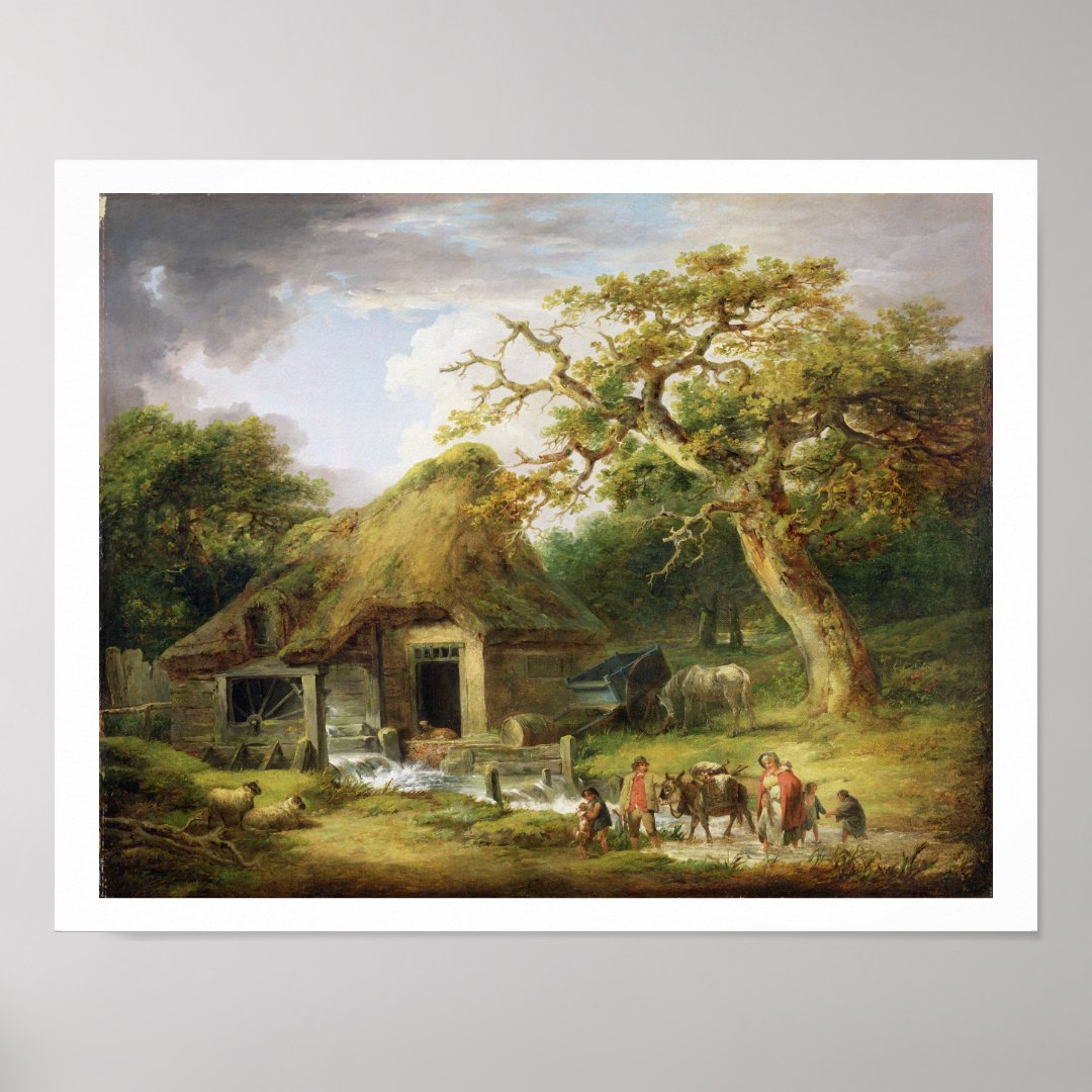 The Old Water Mill, 1790 (oil on canvas) Poster | Zazzle