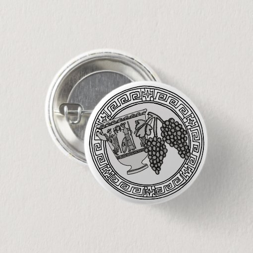 The Olympians! Dionysus / Bacchus symbol badge Button | Zazzle