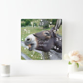 The Original Jackass Funny Donkey Mule Farm Animal Square Wall Clock ...