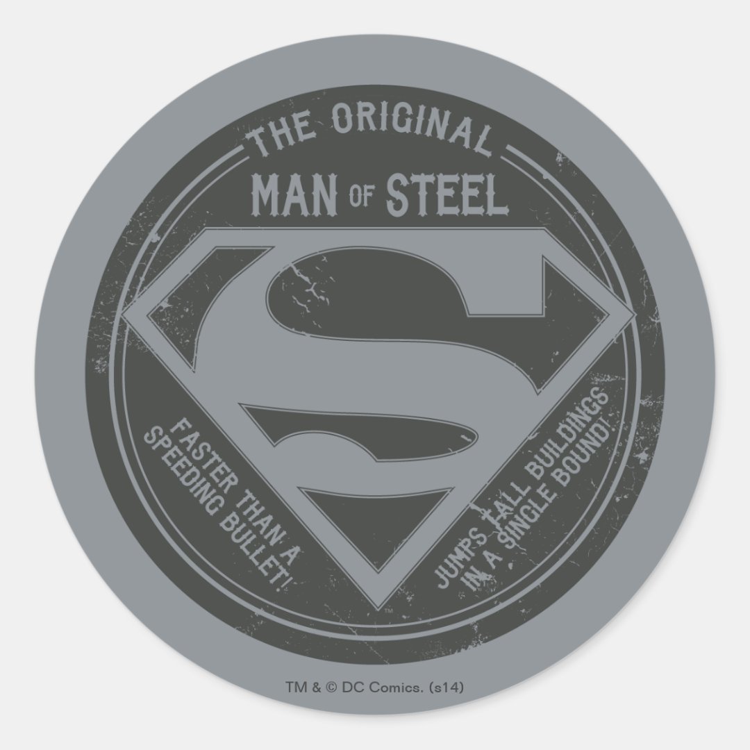 The Original Man of Steel Classic Round Sticker | Zazzle