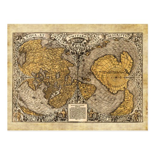 The Orontius Finaeus World Map, 1531 Postcard | Zazzle