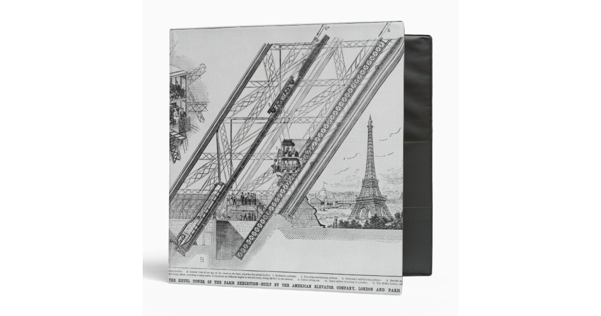 The Otis Elevator in the Eiffel Tower Binder | Zazzle