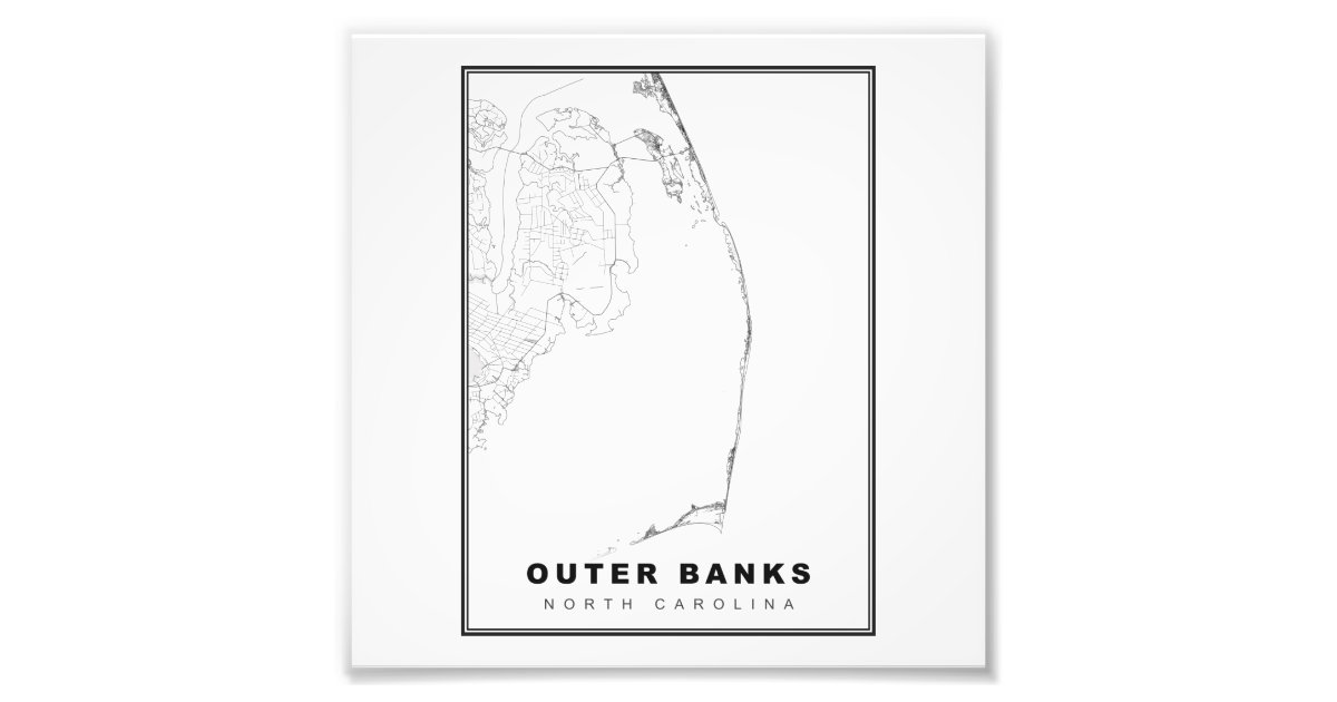 The Outer Banks Map Photo Print | Zazzle