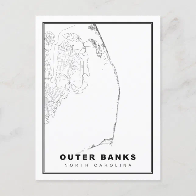 The Outer Banks Map Postcard | Zazzle