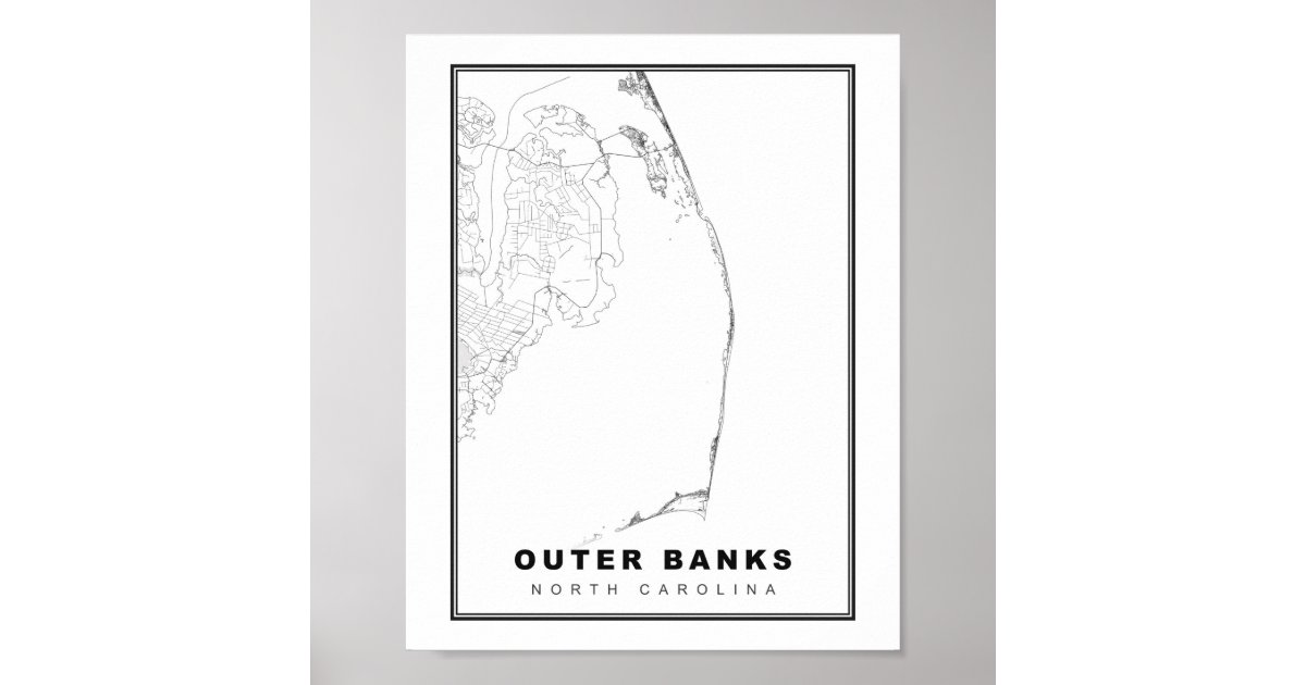 The Outer Banks Map Poster | Zazzle