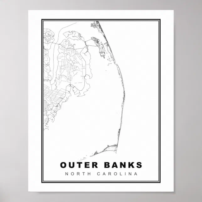The Outer Banks Map Poster | Zazzle