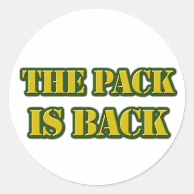 the pack is back classic round sticker | Zazzle