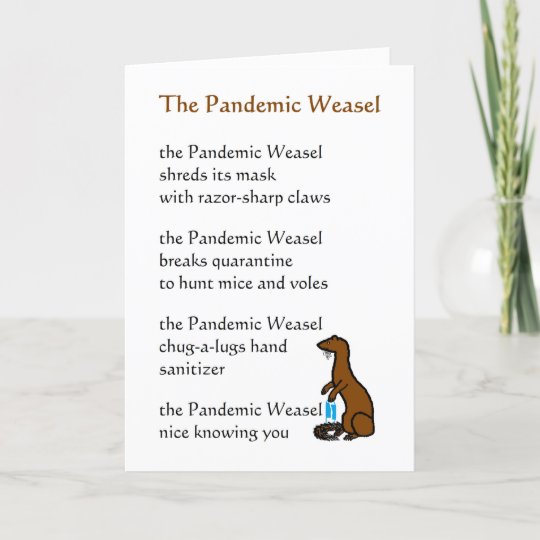 The Pandemic Weasel A Funny Thinking Of You Poem Thank You Card ...