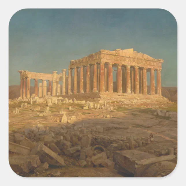 The Parthenon Square Sticker | Zazzle