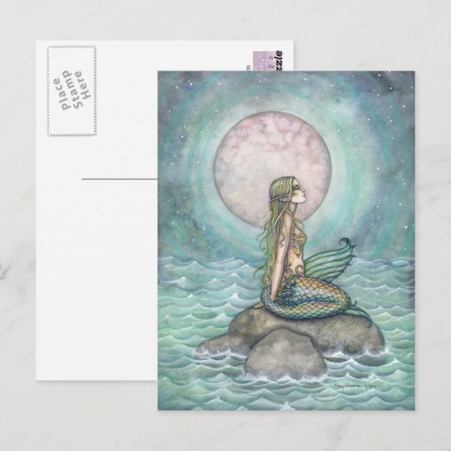 The Pastel Sea Mermaid Fantasy Art Postcard | Zazzle