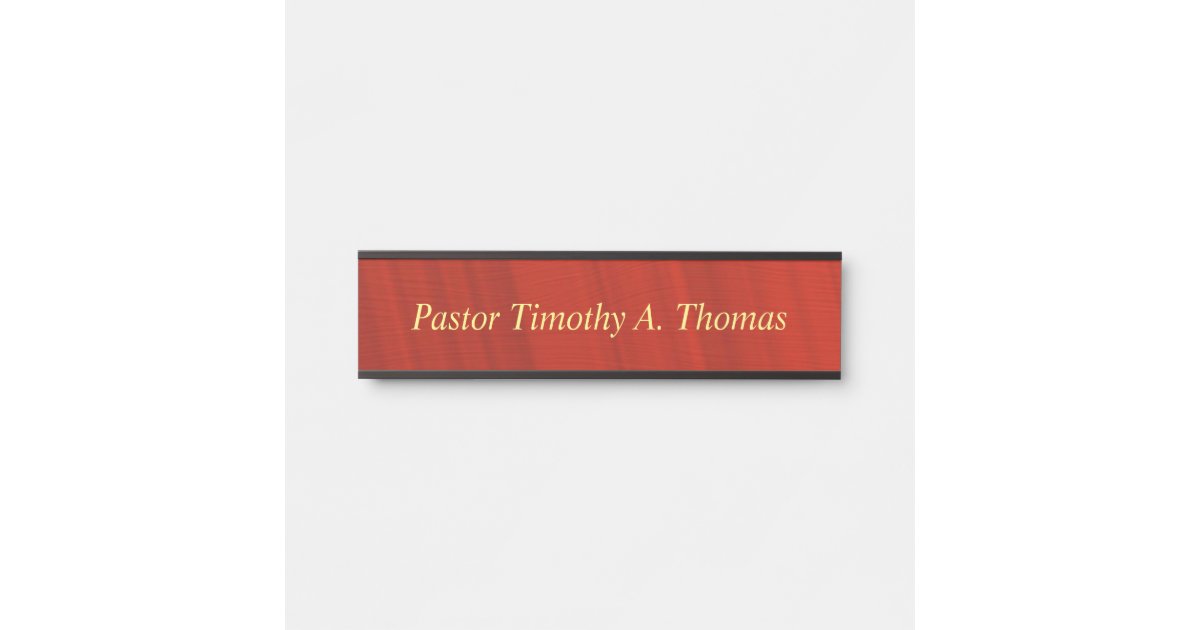 The Pastor Door Sign | Zazzle