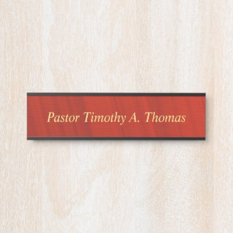 The Pastor Door Sign | Zazzle