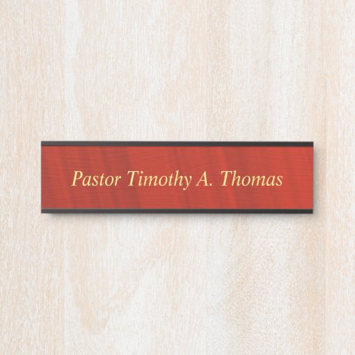 The Pastor Door Sign | Zazzle