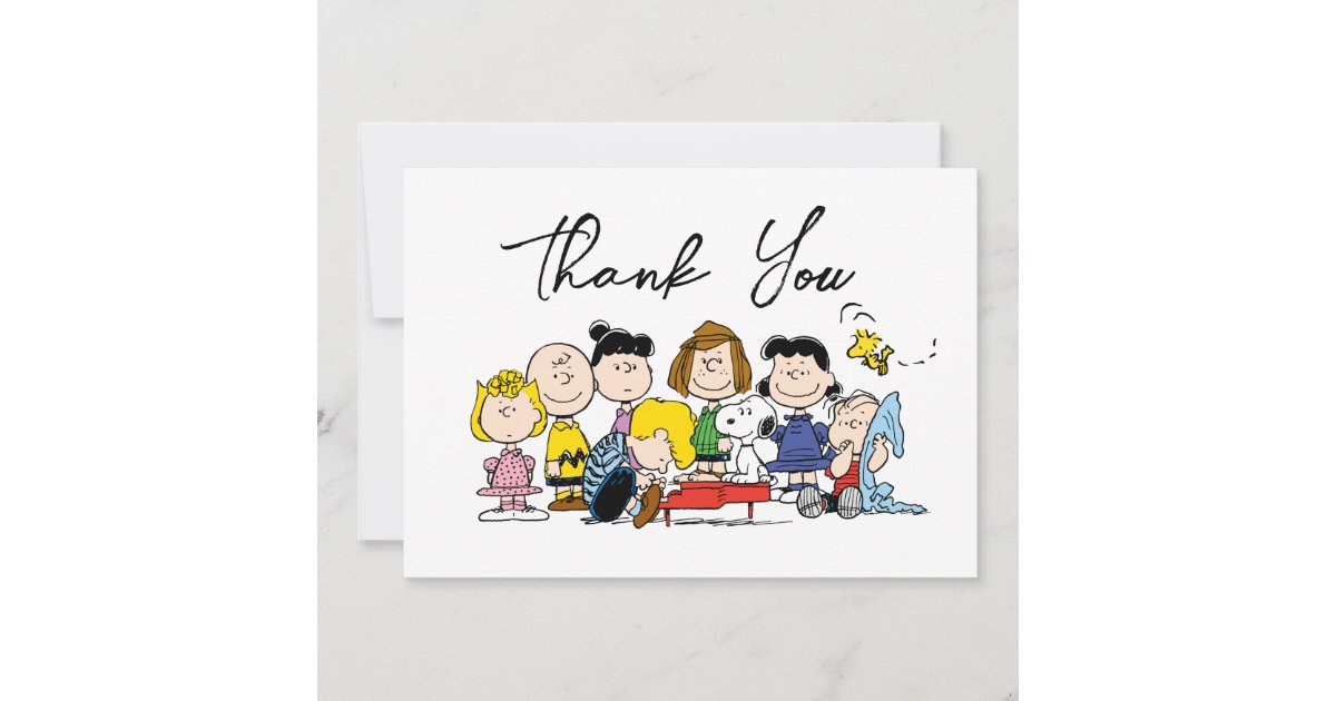 The Peanuts Gang | Baby Shower Thank You Card | Zazzle