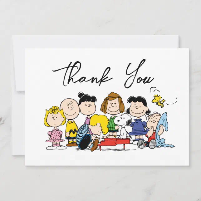 The Peanuts Gang | Baby Shower Thank You Card | Zazzle