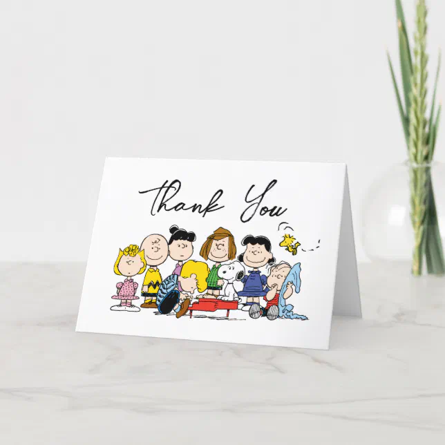 The Peanuts Gang | Baby Shower Thank You Card | Zazzle