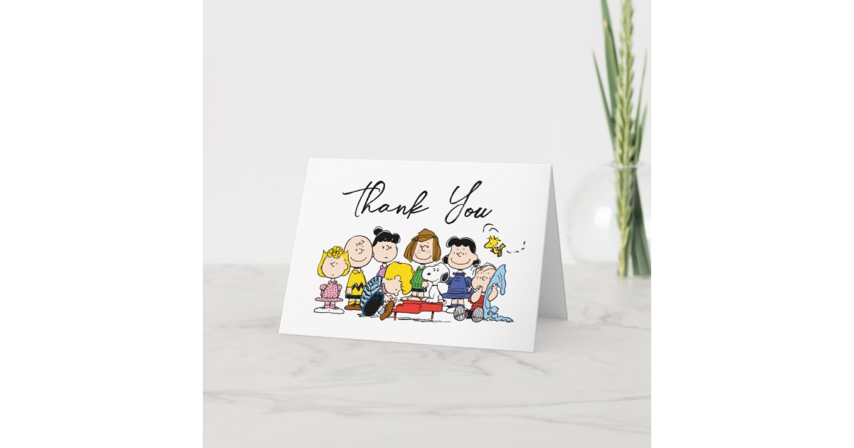 The Peanuts Gang | Baby Shower Thank You Card | Zazzle