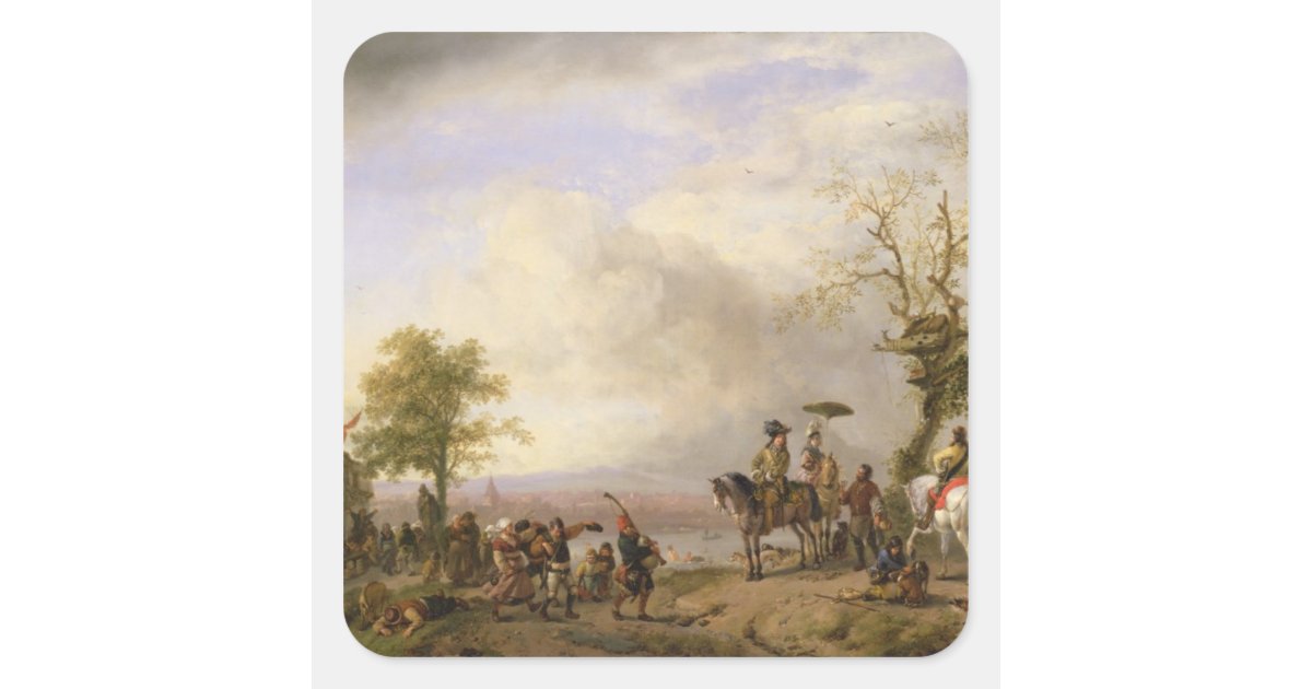 The Peasant Wedding Square Sticker | Zazzle