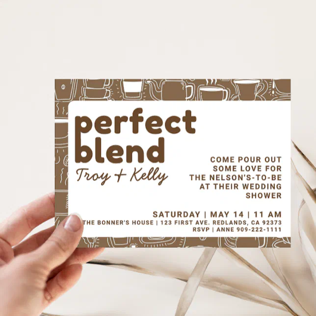 The Perfect Blend Coffee Shower Invitation | Zazzle