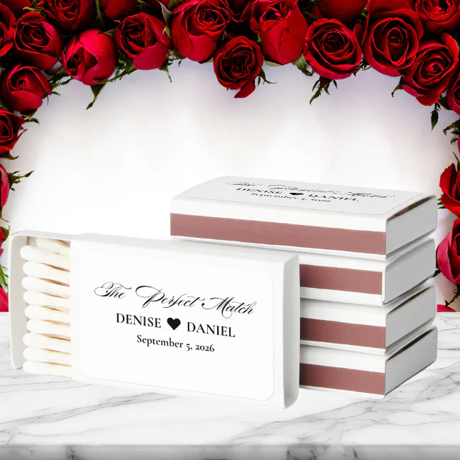 The Perfect Match Black And White Wedding Matches | Zazzle