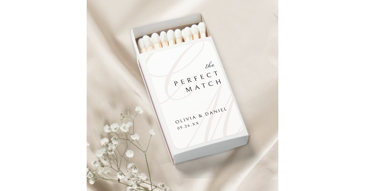 The Perfect Match Classic Script monogram wedding | Zazzle