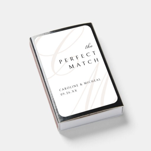 The Perfect Match Classic Script monogram wedding | Zazzle