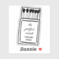 The Perfect Match Doodle Romantic Custom Wedding Sticker | Zazzle