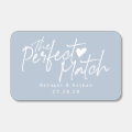 The perfect match, Dusty blue modern calligraphy Matchboxes | Zazzle
