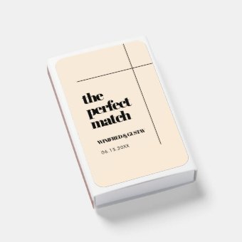 The perfect match Elegant & chic wedding matchbox | Zazzle