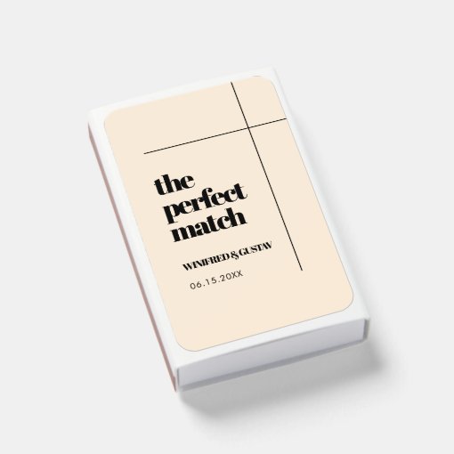 The perfect match Elegant & chic wedding matchbox | Zazzle