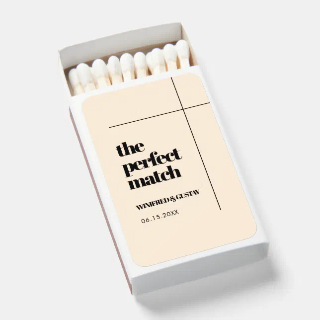 The perfect match Elegant & chic wedding matchbox | Zazzle