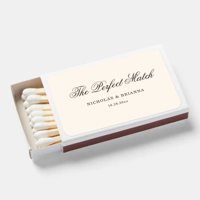 The perfect Match Elegant Wedding Matchbox | Zazzle