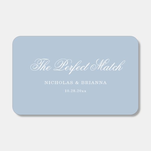 The perfect Match Light Blue Wedding Matchbox | Zazzle