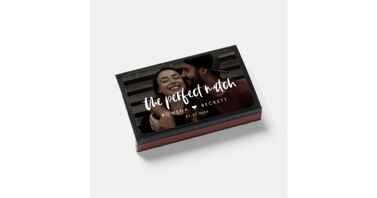 The perfect match Modern elegant photo matchboxes | Zazzle